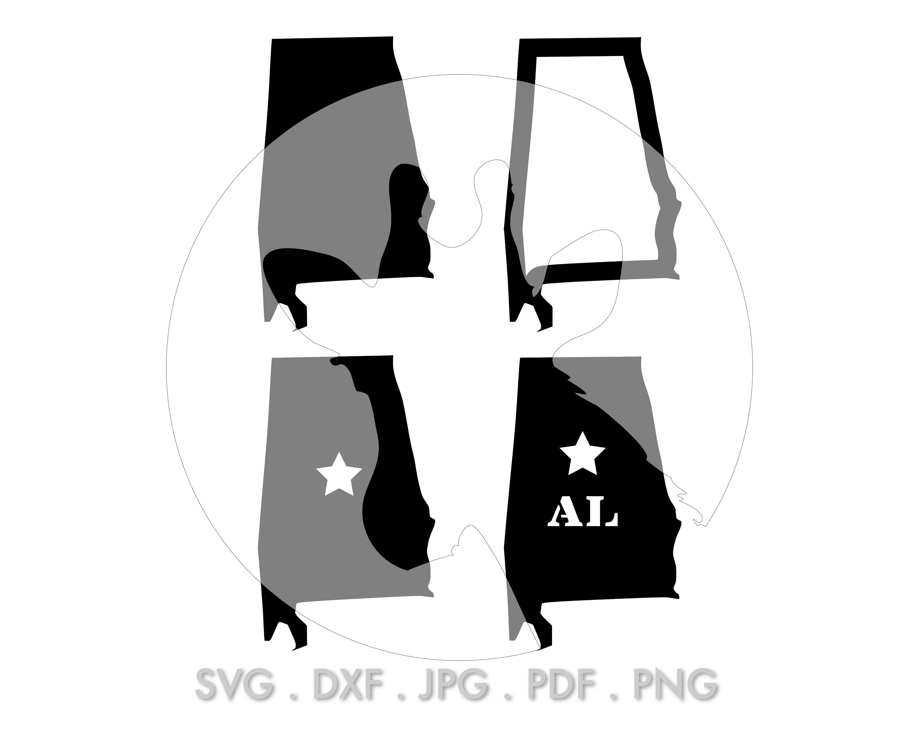 ALABAMA STATE Svg AL Home State Dxf Laser Cut Digital Files Cnc Router ...