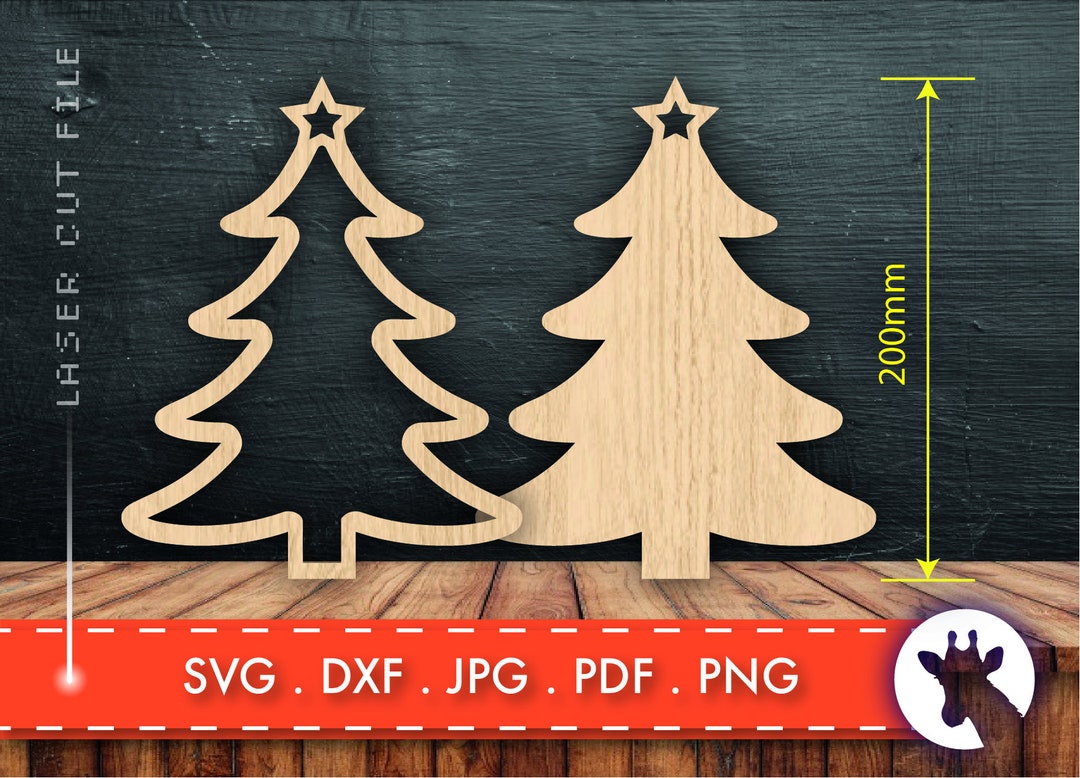 3in-10in Scaleable DXF SVG Christmas Tree Ornament Laser Cutter File ...
