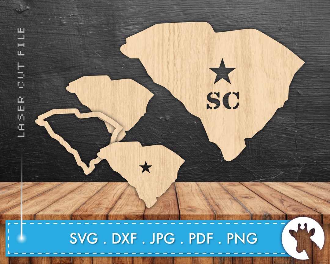 SOUTH CAROLINA State Svg SC Home State Dxf Laser Cut Digital Files Cnc ...