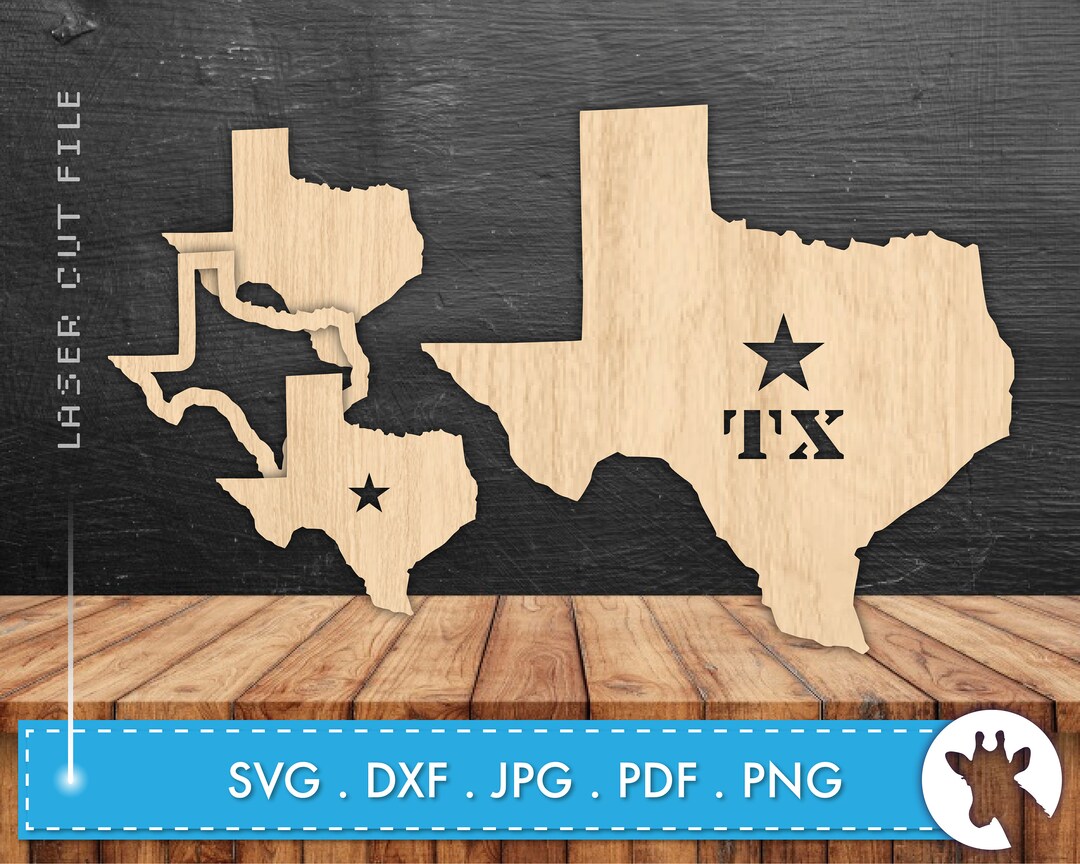 TEXAS STATE Svg TX Home State Dxf Laser Cut Digital Files Cnc Router ...