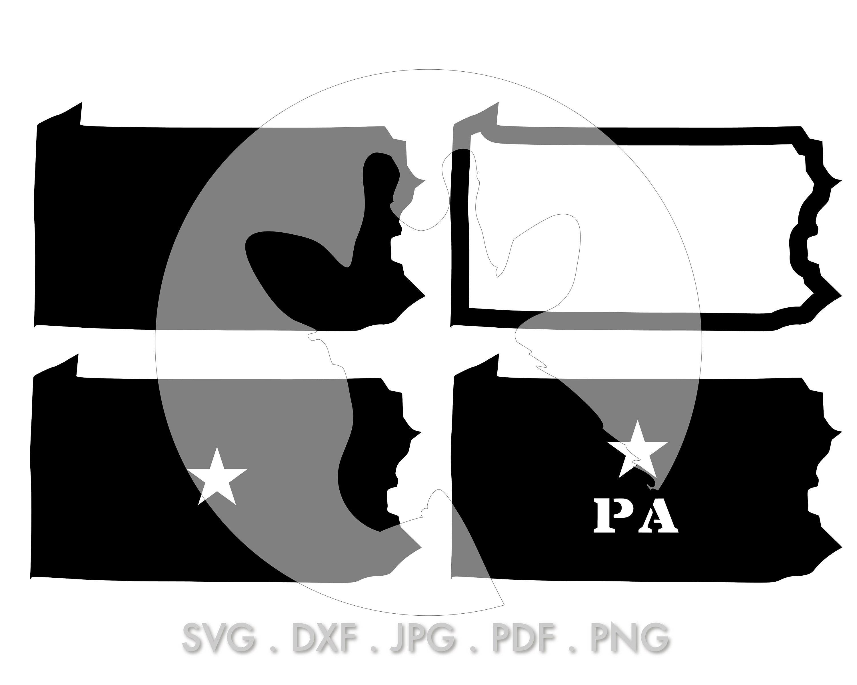 US State Pennsylvania SVG Cnc Files for Wood Dxf Files for | Etsy