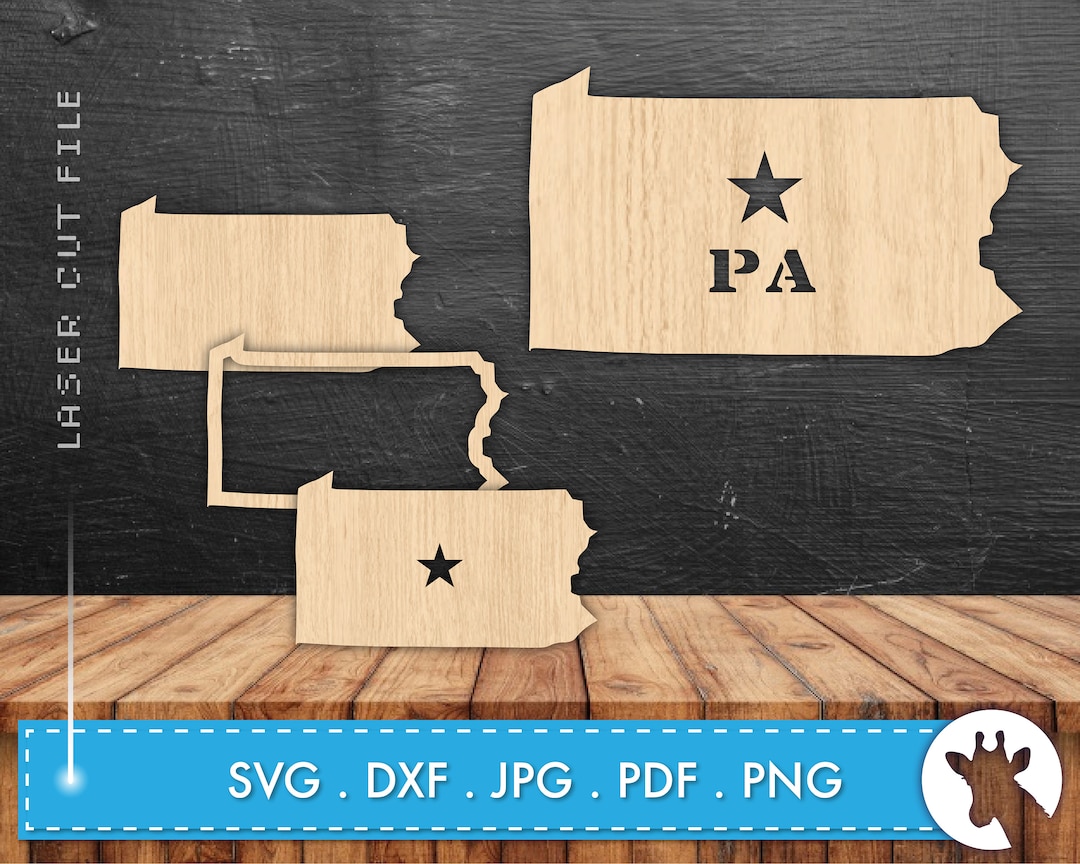 PENNSYLVANIA STATE Svg PA Home State Dxf Laser Cut Digital Files Cnc ...