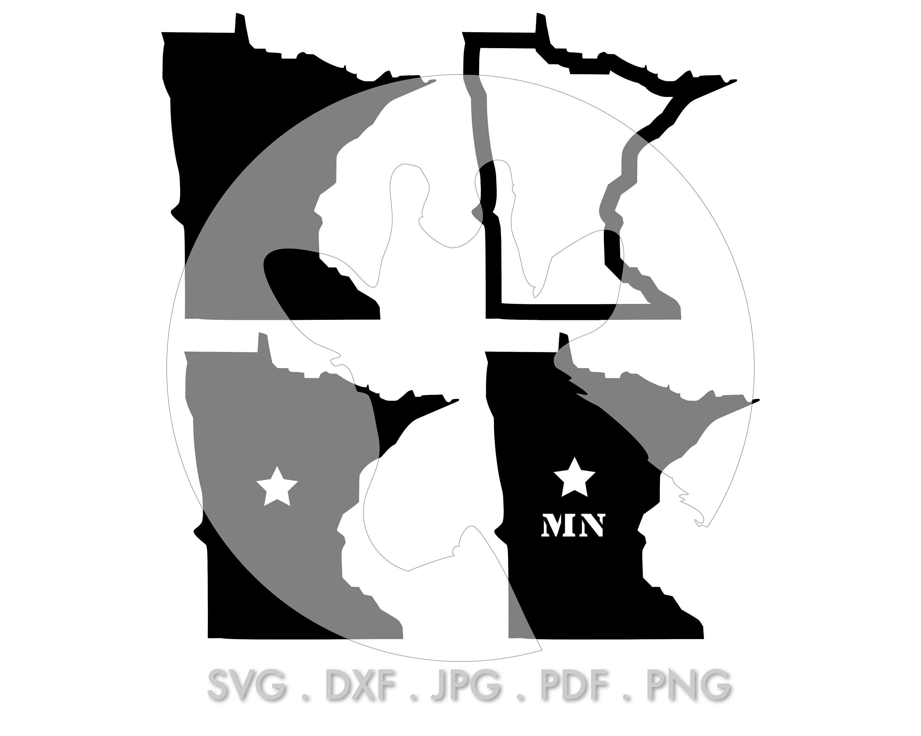 MINNESOTA STATE Svg MN Home State Dxf Laser Cut Digital Files - Etsy