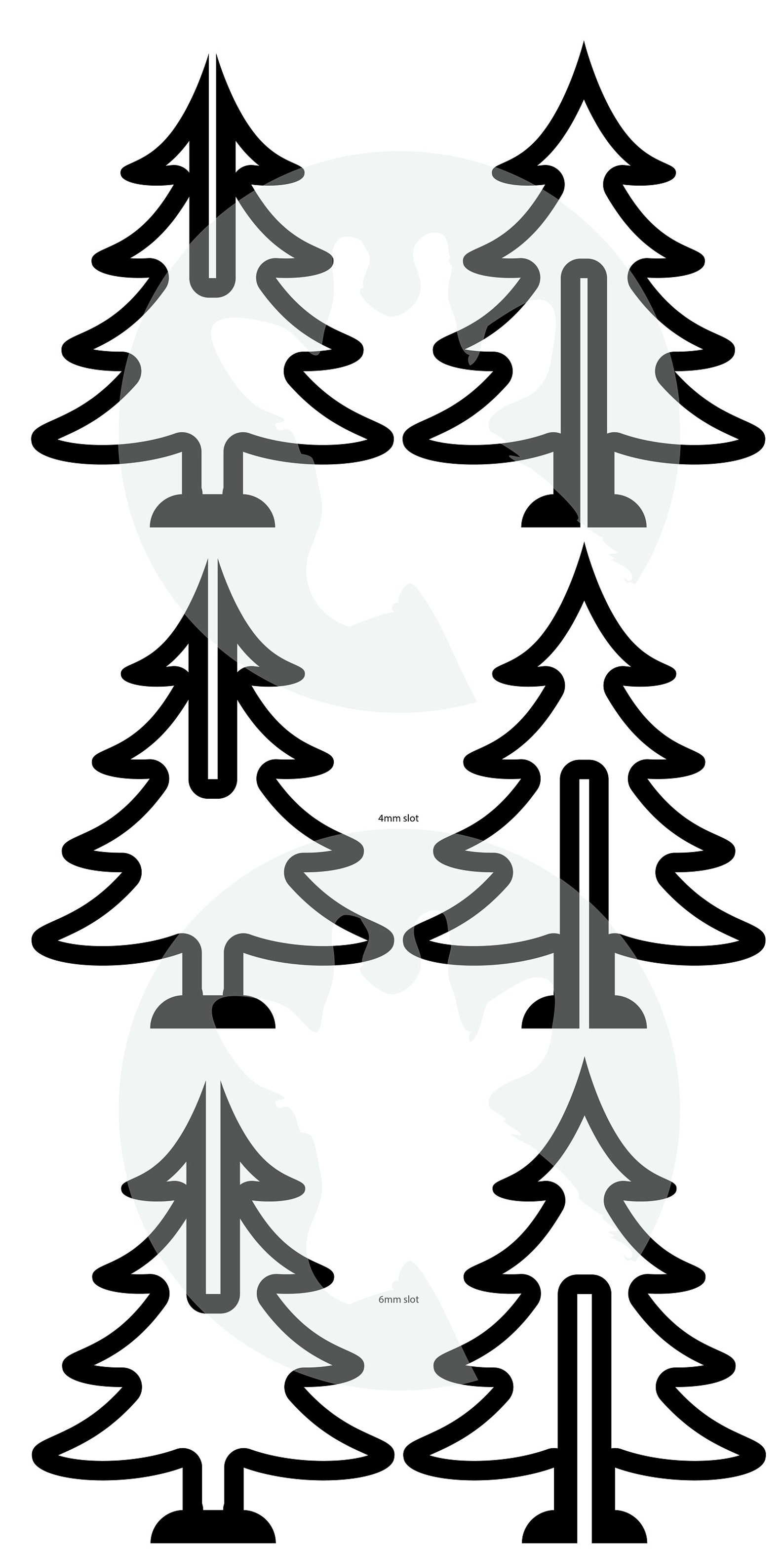 3d 4in Free Standing Christmas Tree DXF SVG Laser Cutter File - Etsy