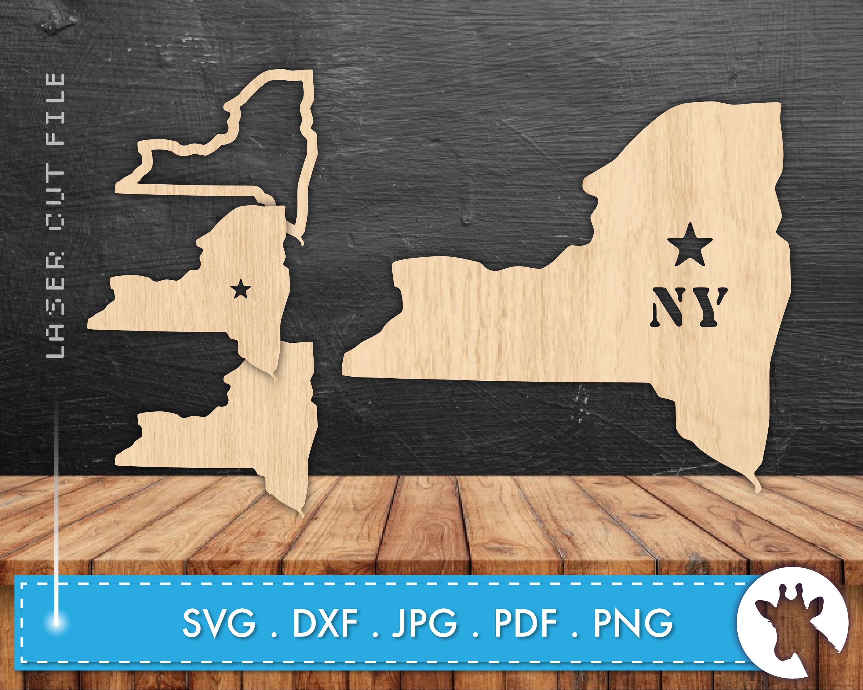 NEW YORK State Svg NY Home State Dxf Laser Cut Digital Files Cnc Router ...