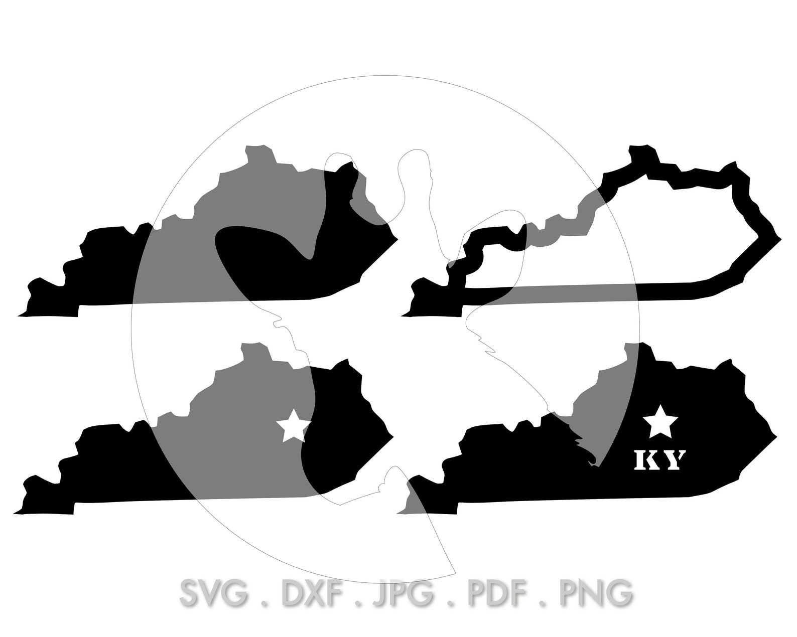 KENTUCKY STATE Svg KY Home State Dxf Laser Cut Digital Files - Etsy