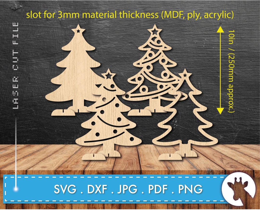 10in 3D Christmas Tree Laser Cutter Files Christmas Tree Laser Cut CNC ...