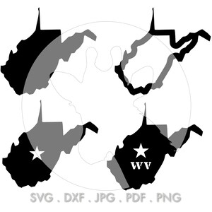 WEST VIRGINIA State Svg WV Home State Dxf Laser Cut Digital Files Cnc ...