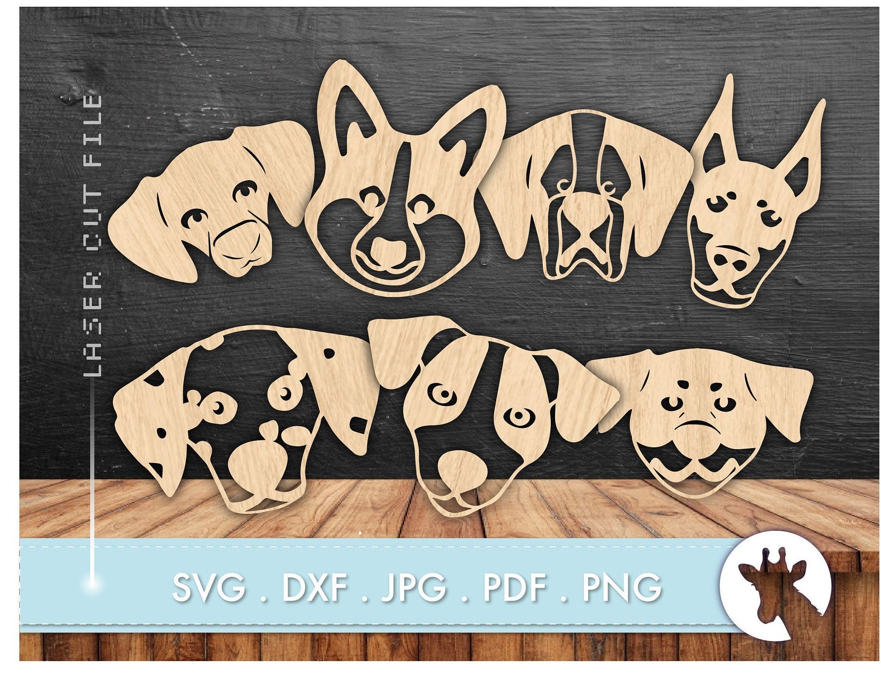 Dogs Bundle SVG DXF File Laser Cutter Silhouette Template CNC Cutting ...