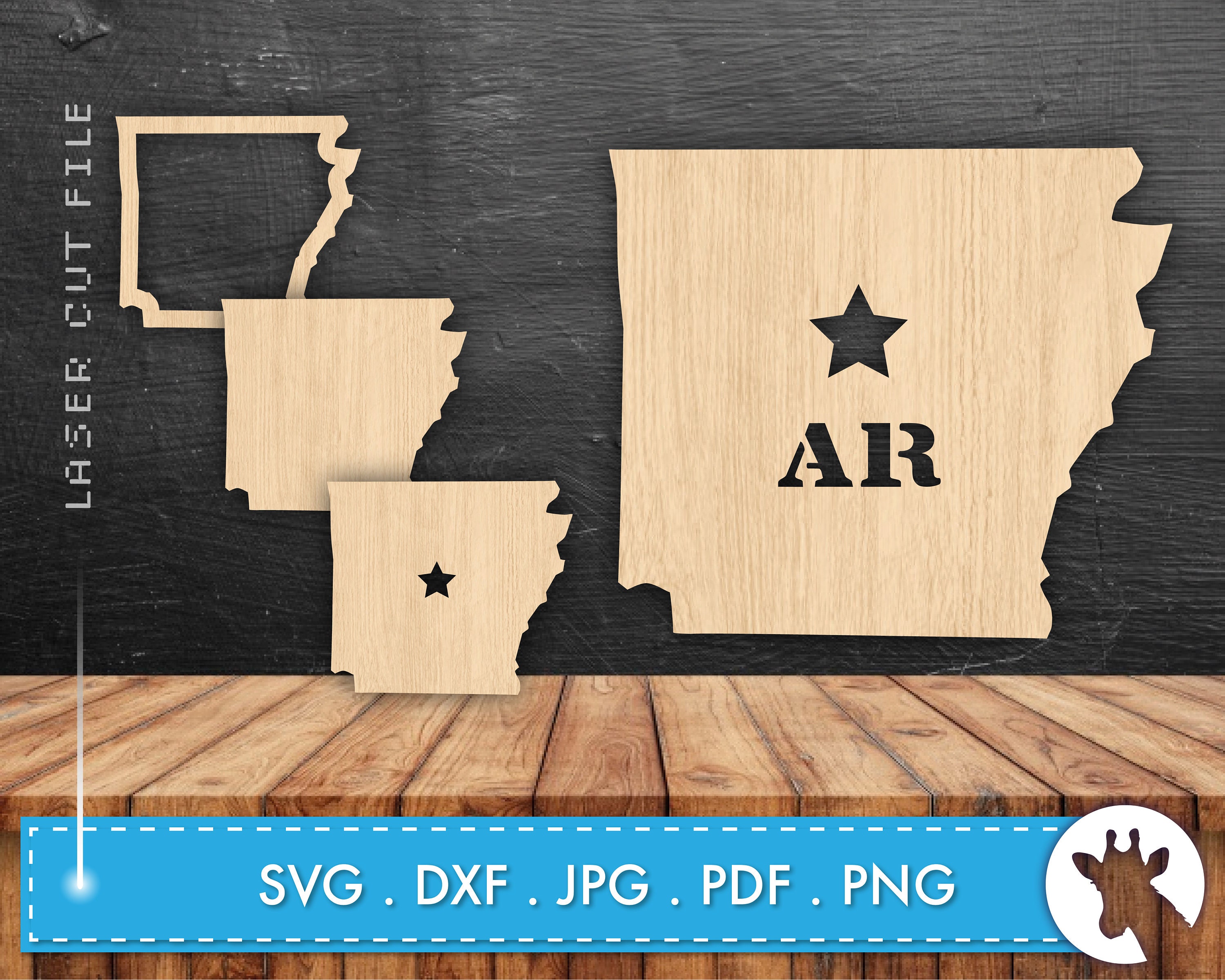US state SVG Arkansas SVG cnc files for wood dxf files for | Etsy