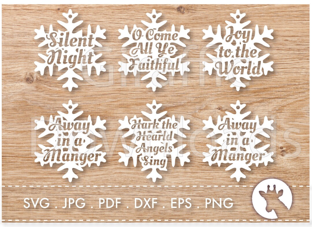 Christmas Carol Snowflakes SVG DXF Bundle Downloadable Laser Cut Cutter ...