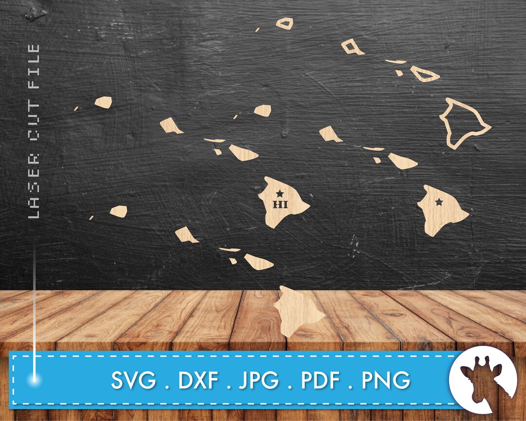 HAWAII STATE Svg HI Home State Dxf Laser Cut Digital Files Cnc Router ...
