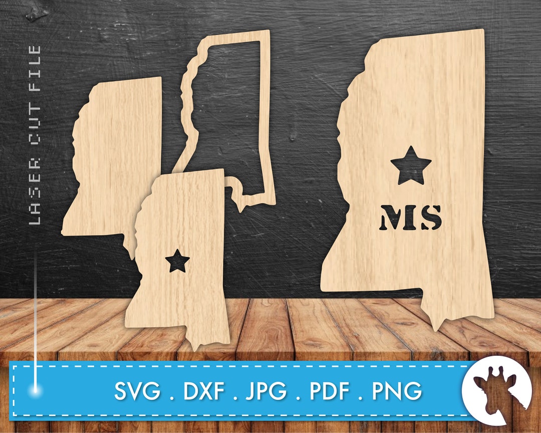 MISSISSIPPI STATE Svg MS Home State Dxf Laser Cut Digital - Etsy