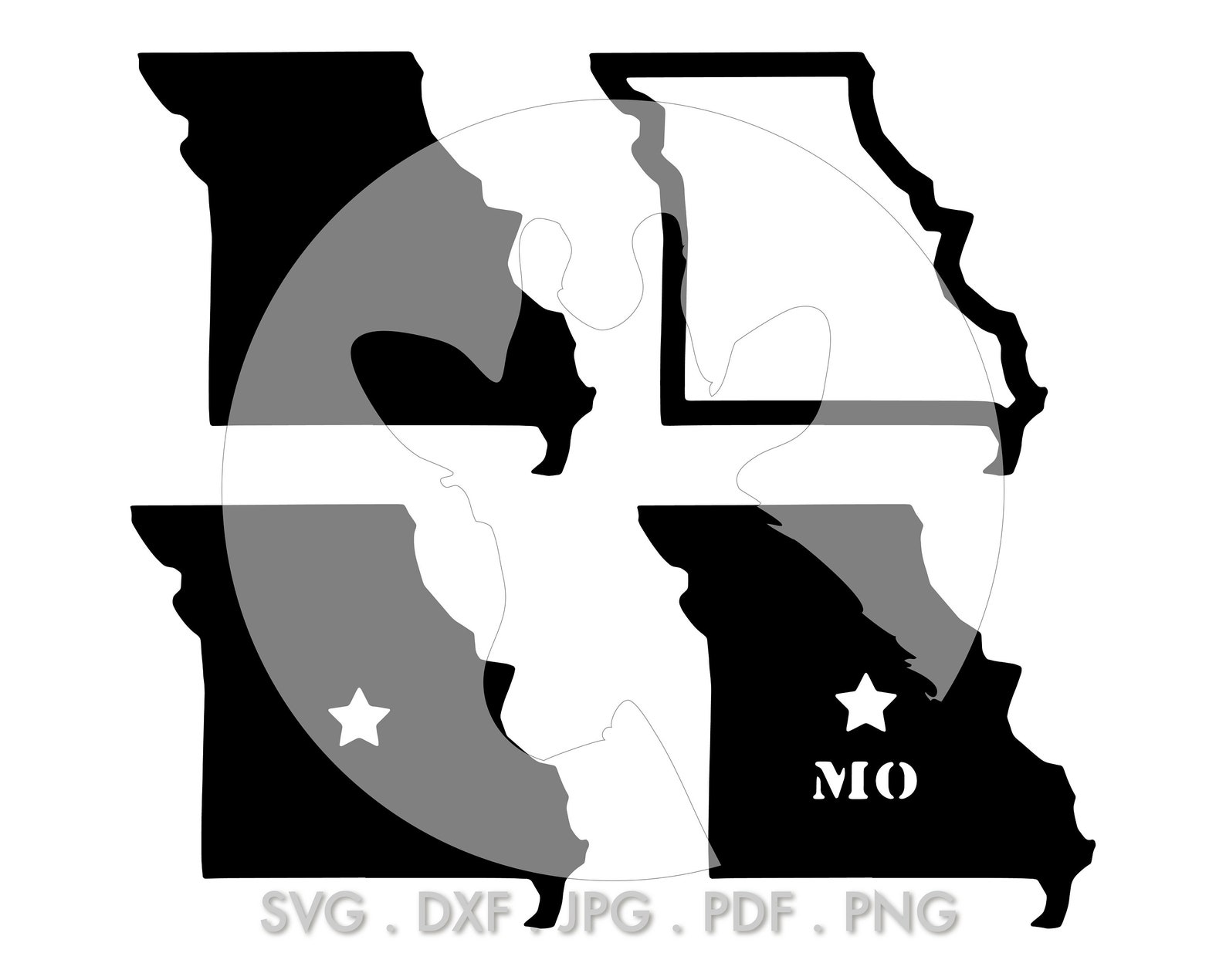 MISSOURI STATE Svg MO Home State Dxf Laser Cut Digital Files Cnc Router ...