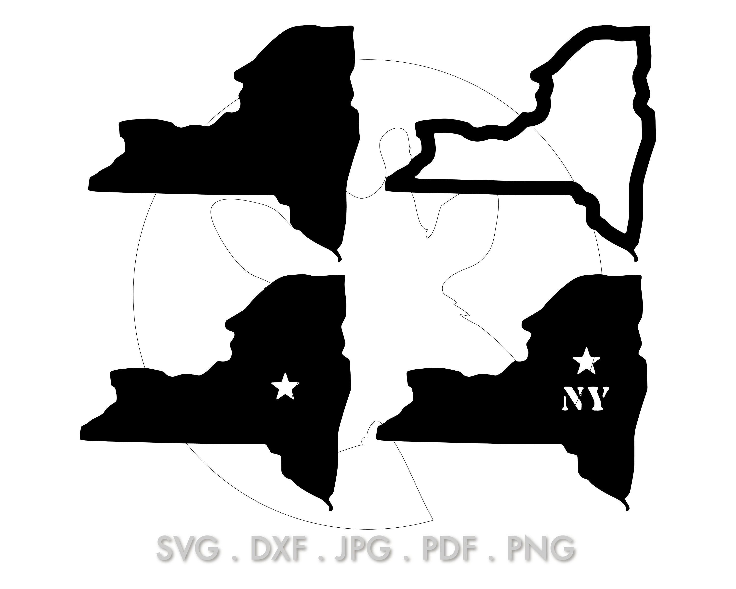 NEW YORK State Svg NY Home State Dxf Laser Cut Digital Files Cnc Router ...