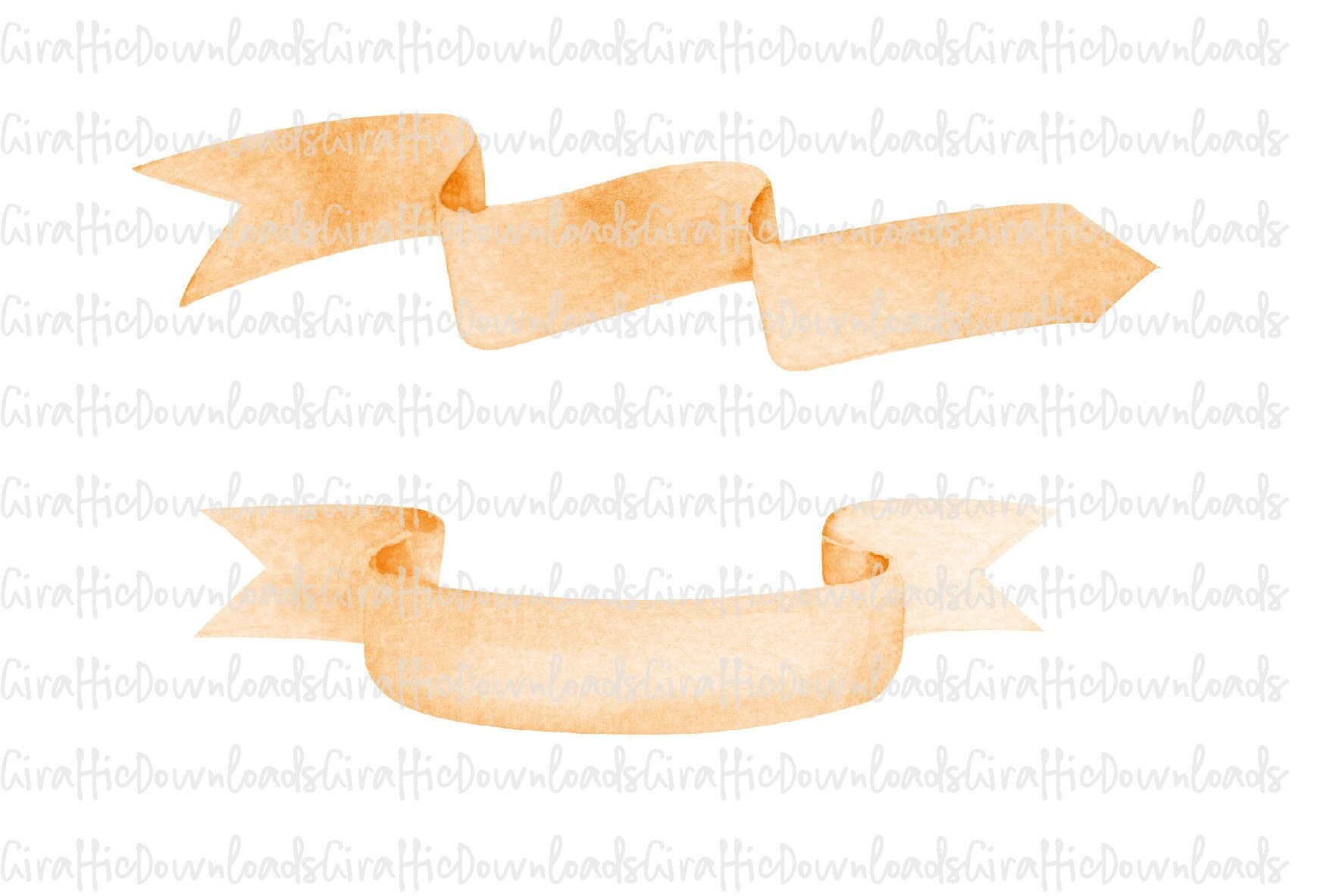 Watercolour Banner Clipart Watercolor Banner Clipart Swash - Etsy