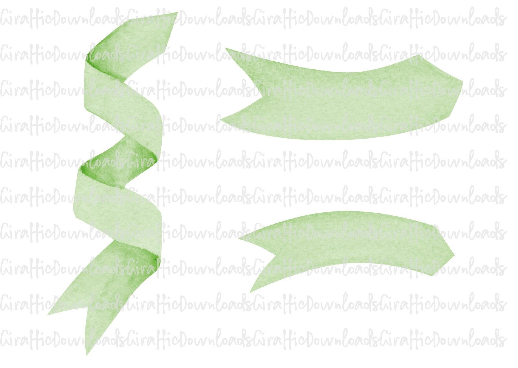 Watercolour Banner Clipart Watercolor Banner Clipart Swash - Etsy