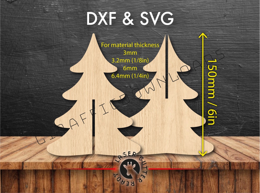 3D 6in / 150mm SVG DXF Christmas Tree File 1/8in Freestanding CNC ...