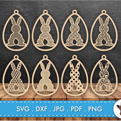 Easter Eggs SVG Easter Hanging Ornaments SVG Easter Laser Cut | Etsy