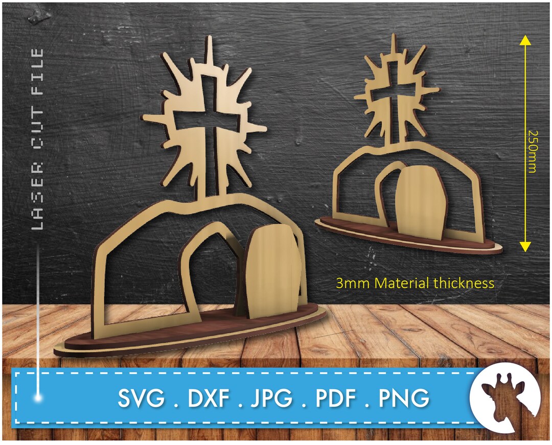 3D Easter Table Decor SVG archivo para cortador láser Christian Easter ...