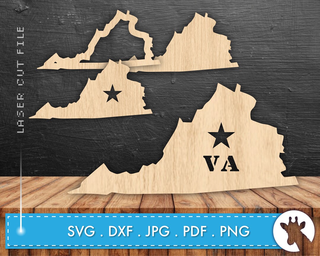 VIRGINIA STATE Svg VA Home State Dxf Laser Cut Digital Files Cnc Router ...