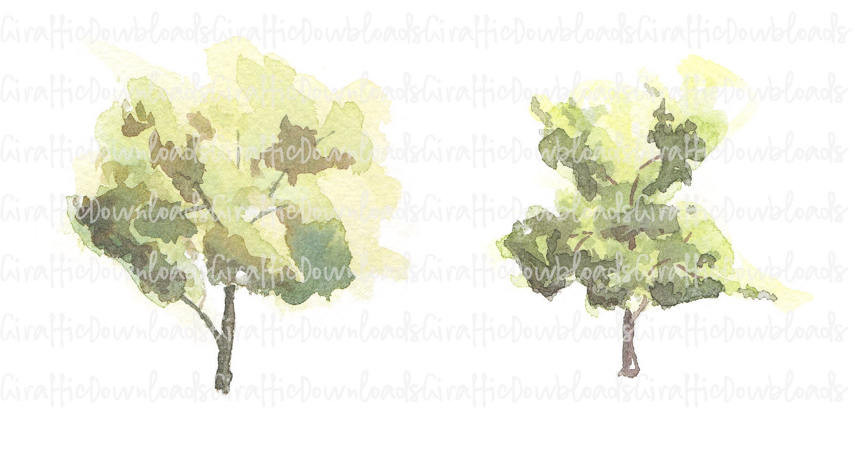 Christmas Tree Clipart PNG Files for Sublimation Watercolor | Etsy