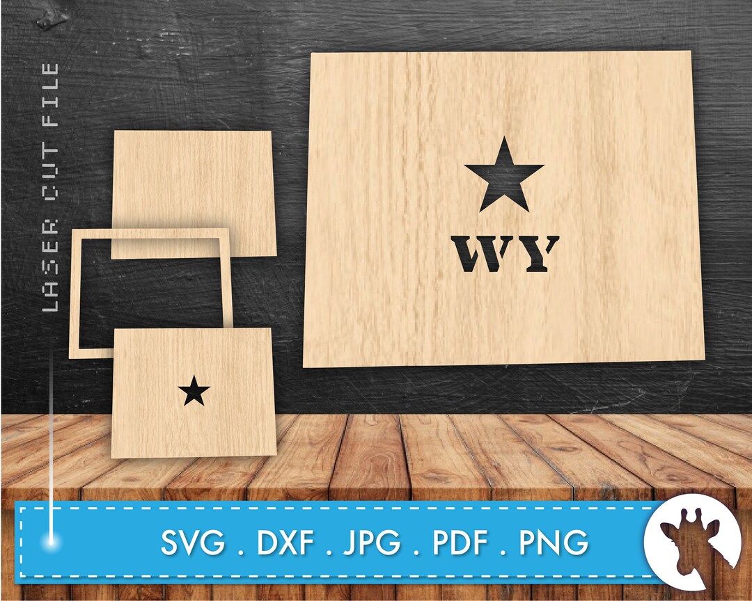 WYOMING STATE Svg WY Home State Dxf Laser Cut Digital Files - Etsy
