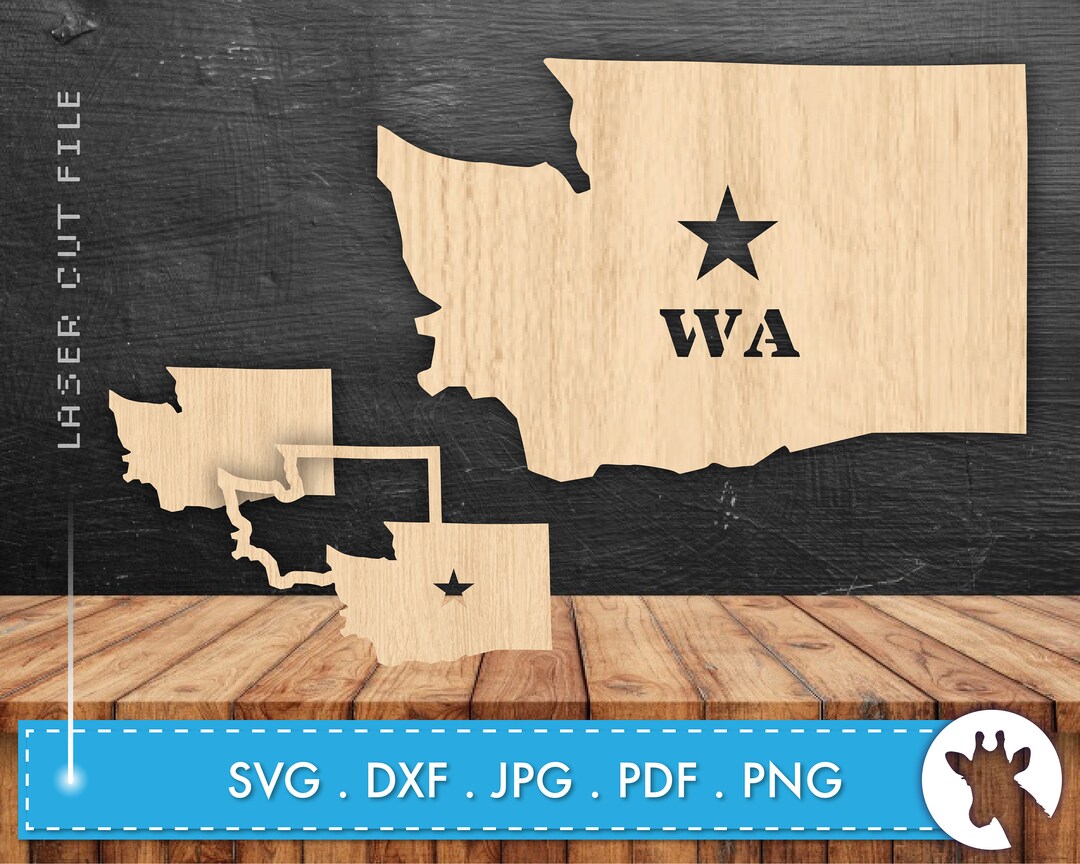 WASHINGTON State Svg WA Home State Dxf Laser Cut Digital Files Cnc ...
