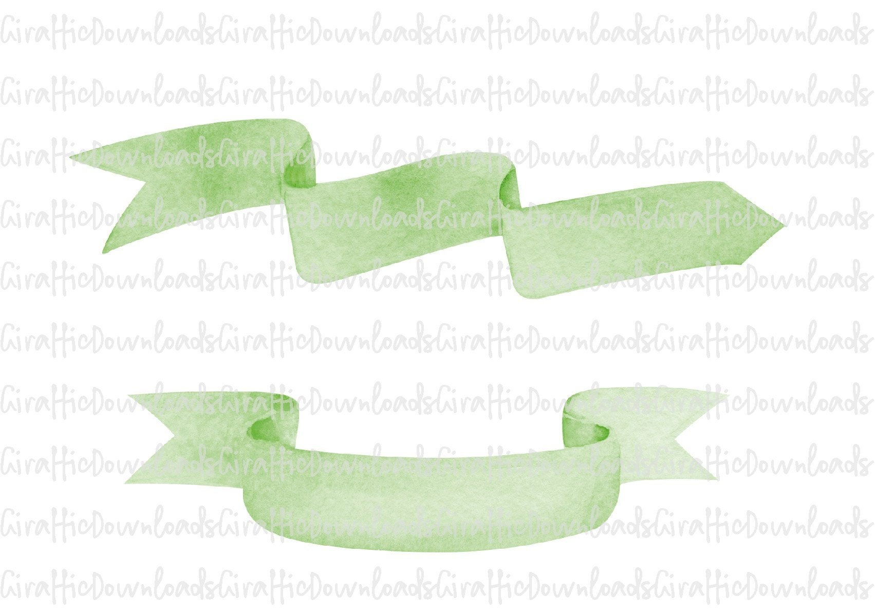 Watercolour Banner Clipart Watercolor Banner Clipart Swash - Etsy