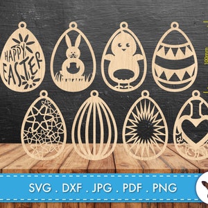 Easter Eggs SVG Easter Hanging Ornaments SVG Easter Laser Cut Files ...