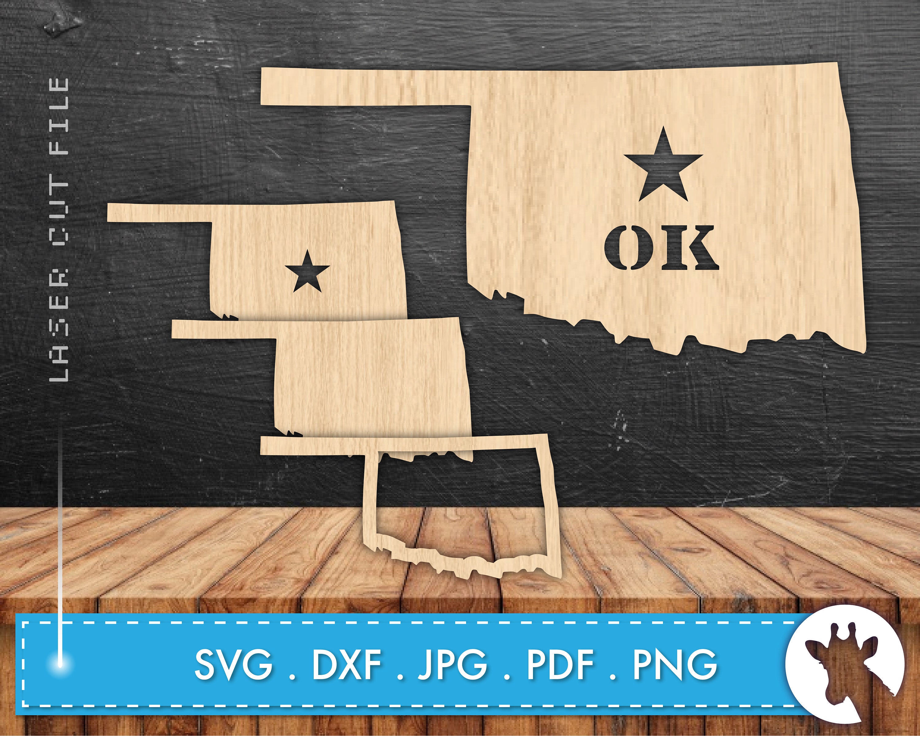 OKLAHOMA STATE Svg OK Home State Dxf Laser Cut Digital Files - Etsy
