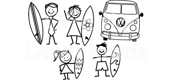 Family Stickers For Cars Vector