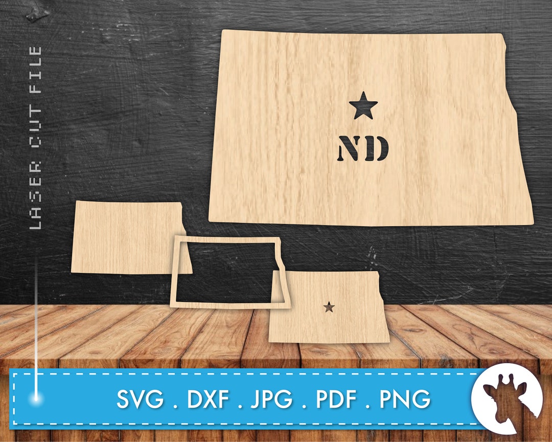NORTH DAKOTA State Svg ND Home State Dxf Laser Cut Digital Files Cnc ...