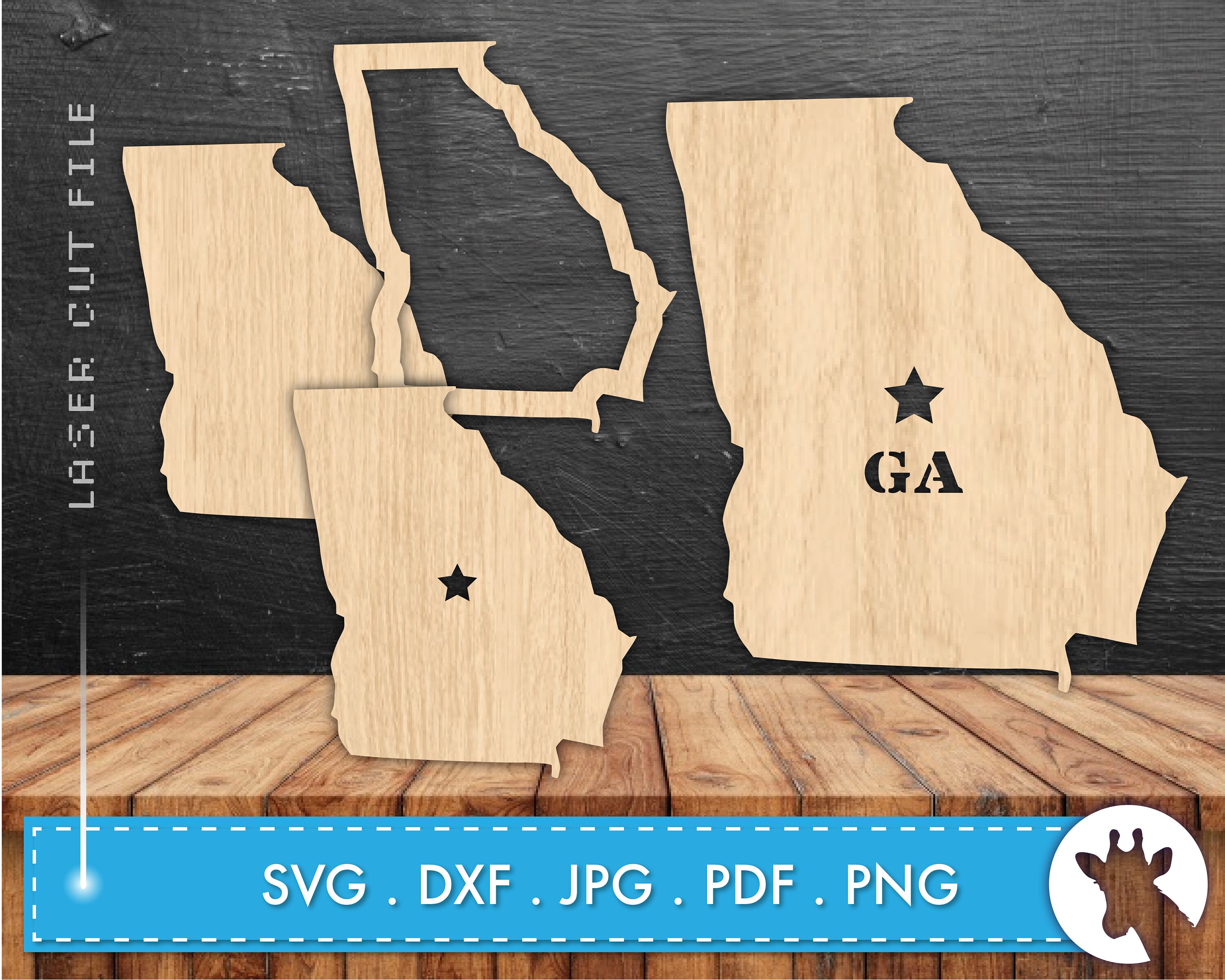 GEORGIA STATE Svg GA Home State Dxf Laser Cut Digital Files - Etsy