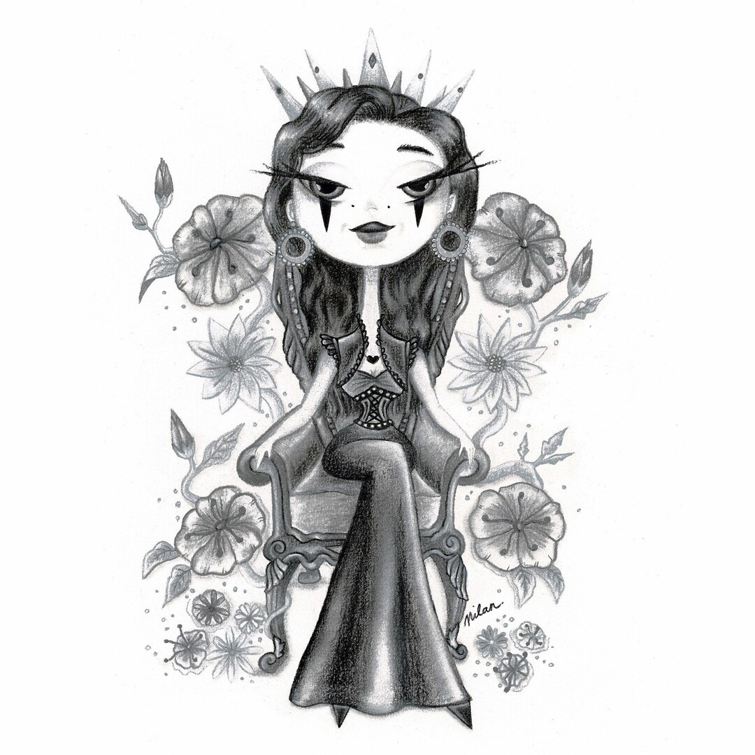 Dark Queen Art Print | Romantic Gothic, Evil Queen, Gothic Art, Pastel ...