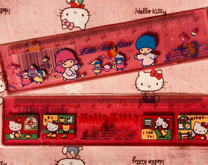 Vintage Hello Kitty and Little Twin Stars Ruler Set '80s '90s Vintage ...