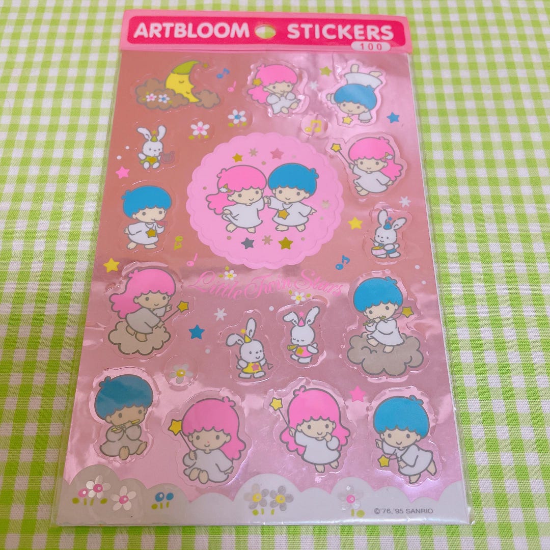 Vintage '90s Sanrio Characters Little Twin Stars Kiki and Lala Sticker ...