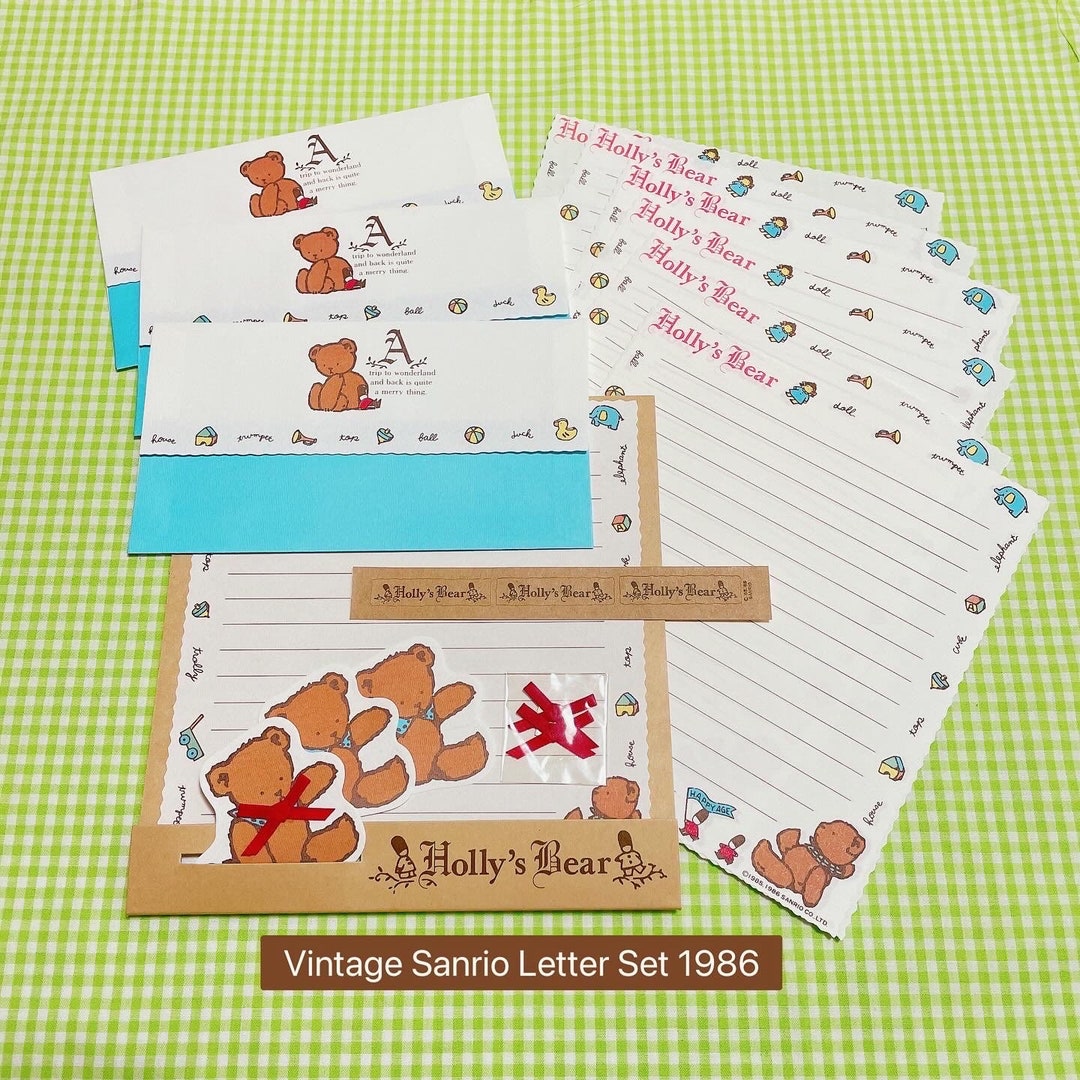 Vintage Sanrio Holly's Bear Letter Set Old Sanrio Stationery Sanrio ...