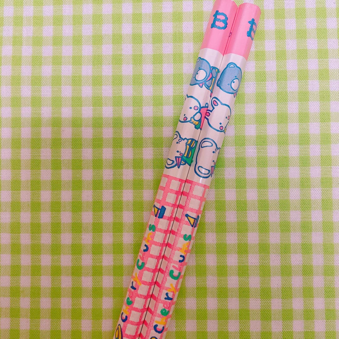 Vintage '80s Sanrio Character Cheery Chums Two Pencils - Etsy