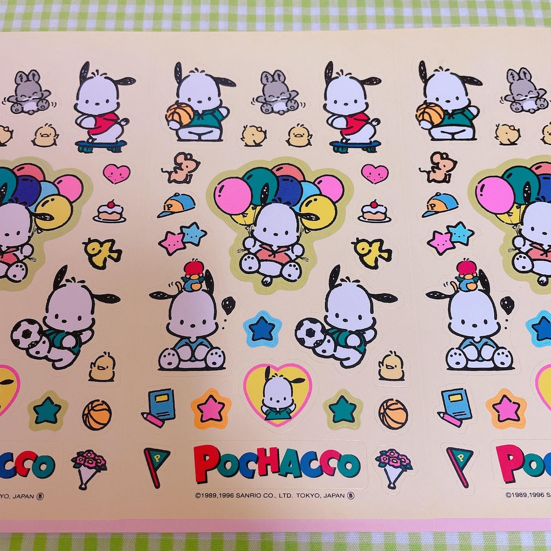 Vintage '90s Sanrio Dog Character Pochacco Sticker Sheet - Etsy