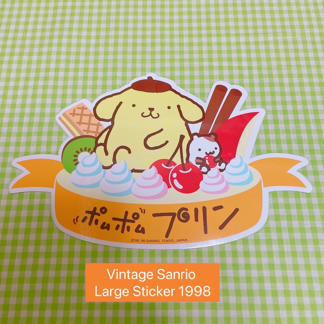 Vintage Sanrio Pompom Purin Large Sticker '90s sanrio Character Retro ...