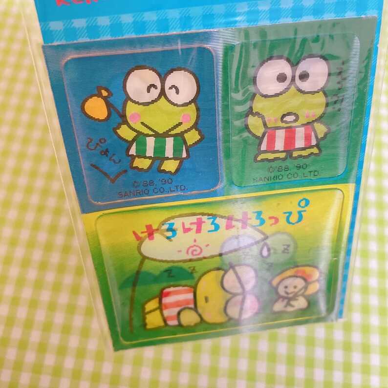 Vintage Sanrio Keroppi Sticker Sheet Sanrio Characters Kerokero Keroppi ...
