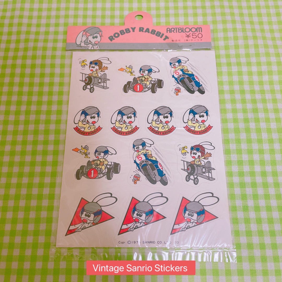 Sanrio Vintage Robby Rabbit Sticker Sheet C.1976 | Rare Find Sanrio ...