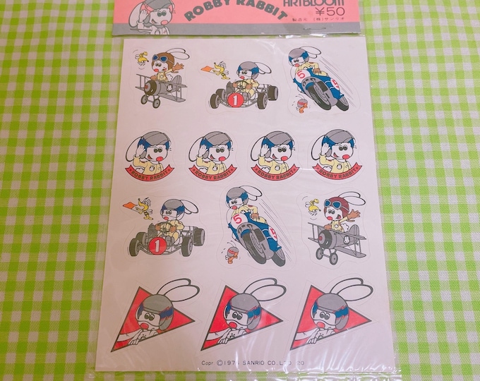 Sanrio Vintage Robby Rabbit Sticker Sheet C.1976 | Rare Find Sanrio ...
