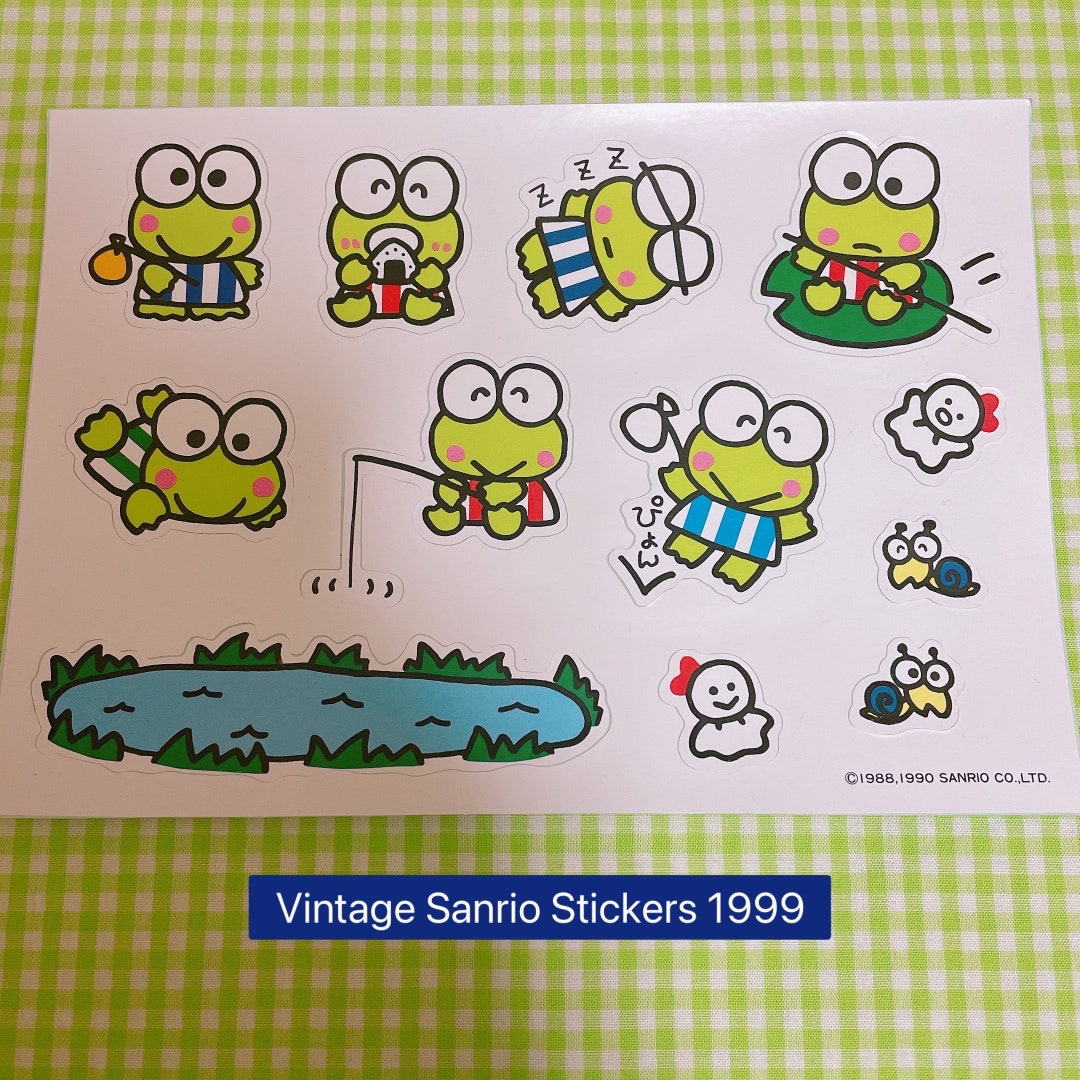 Vintage Sanrio Keroppi Sticker Sheet '90s | Sanrio Characters Kerokero ...