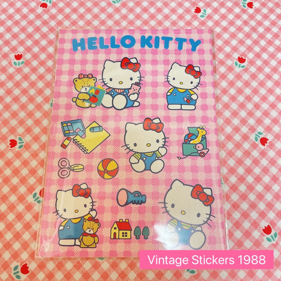 Vintage Sanrio Hello Kitty Sticker Sheet 1988 Collectible Sanrio Retro ...