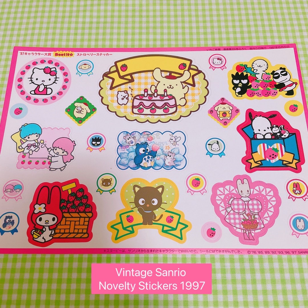 Vintage Sanrio Characters Novelty Stickers '90s Sanrio Stationery Retro ...