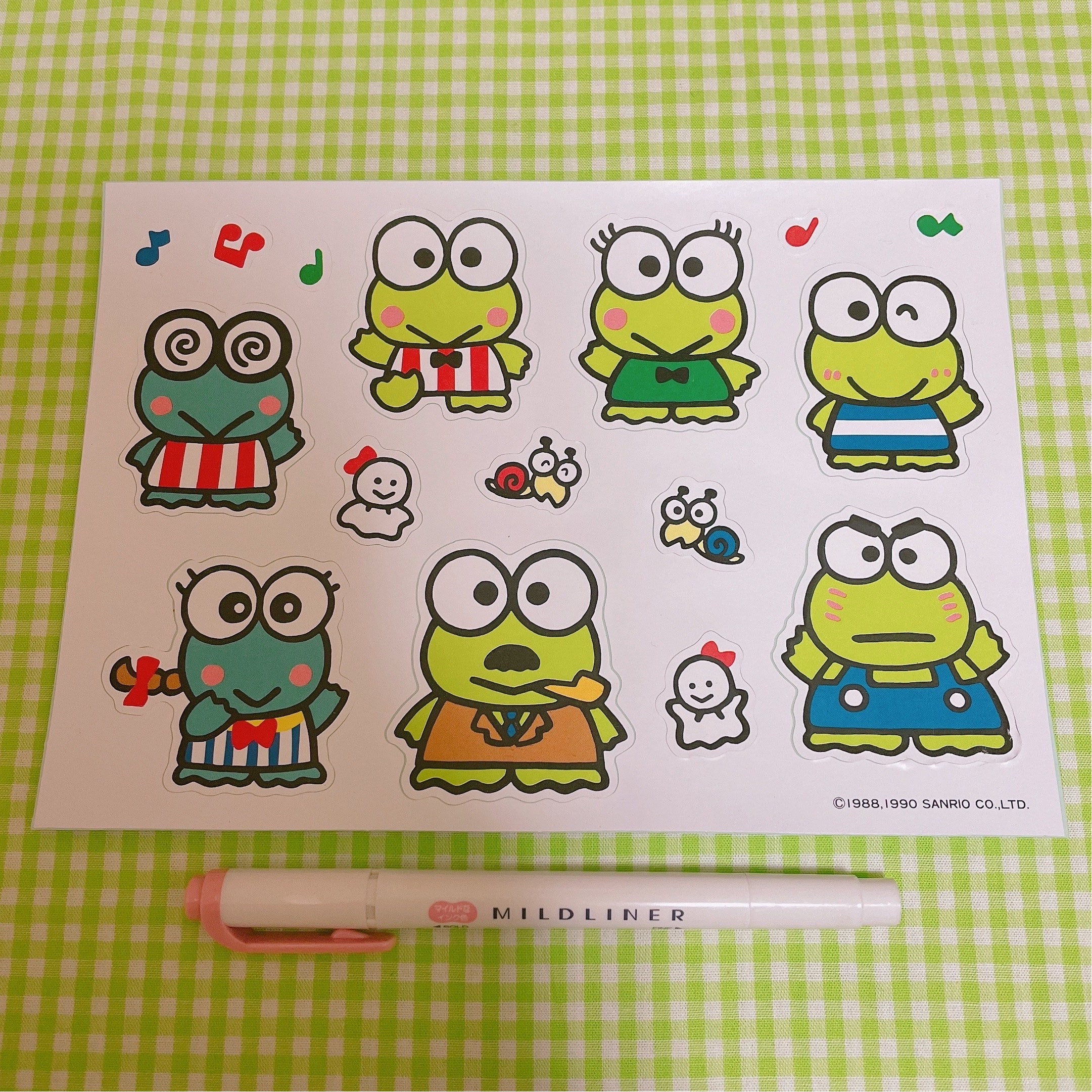 Vintage Sanrio Keroppi Sticker Sheet '90s Sanrio Characters Kerokero ...