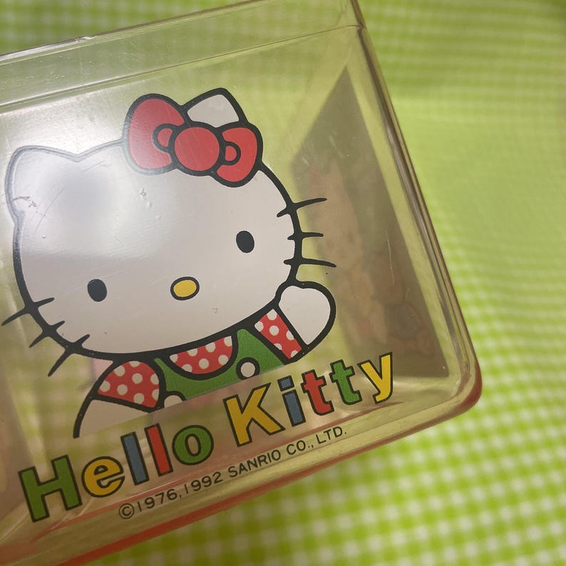 Vintage Sanrio Character '90s Hello Kitty Plastic Red Trinket Box With ...