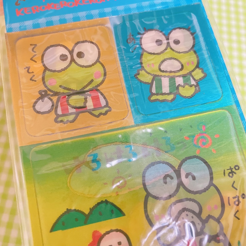 Vintage Sanrio Keroppi Sticker Sheet Sanrio Characters Kerokero Keroppi ...